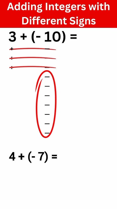 💯🤯 Adding Integers with Different Signs #shorts #adding #integers #sign ...