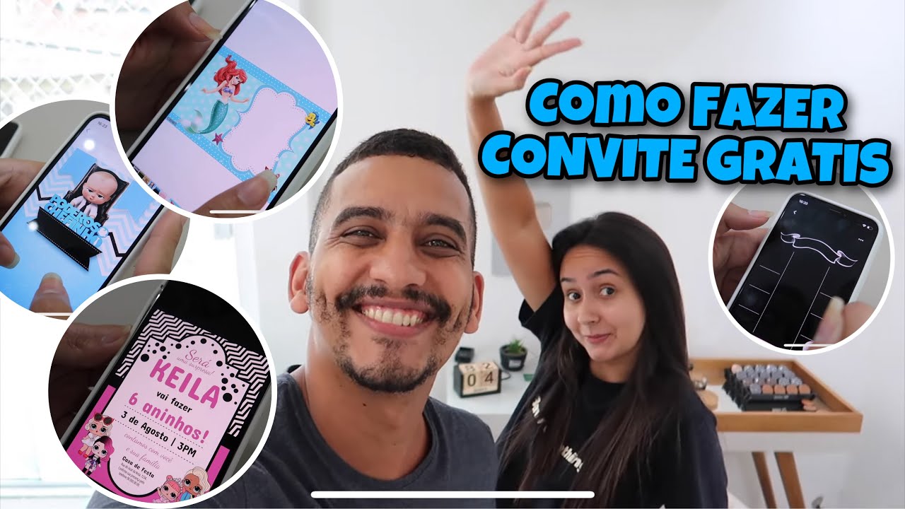 COMO FAZER CONVITE GRATIS E FACIL + REVELAMOS O TEMA DA FESTA DO THÉO - YouTube