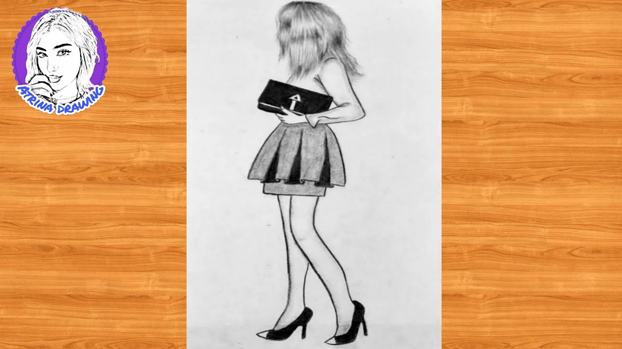 How to draw easy girl drawing for beginners:step by step - YouTube