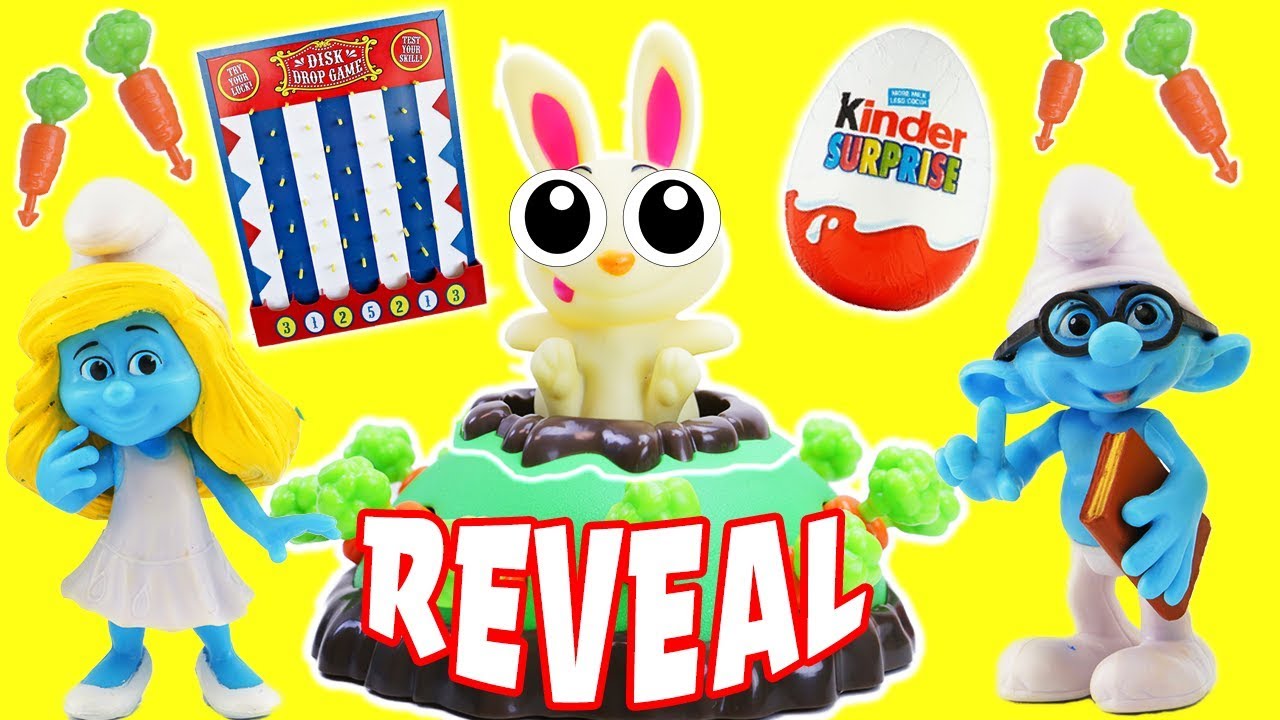 Smurfs Jumping Jack Disk Drop Mystery Game Reveal with Smurfette, Papa ...