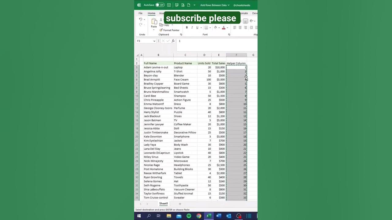 Insert Blank Row In Excel Sheet youtubeshorts basiccomputer insert-blank-row-in-excel-sheet-youtubeshorts-basiccomputer
