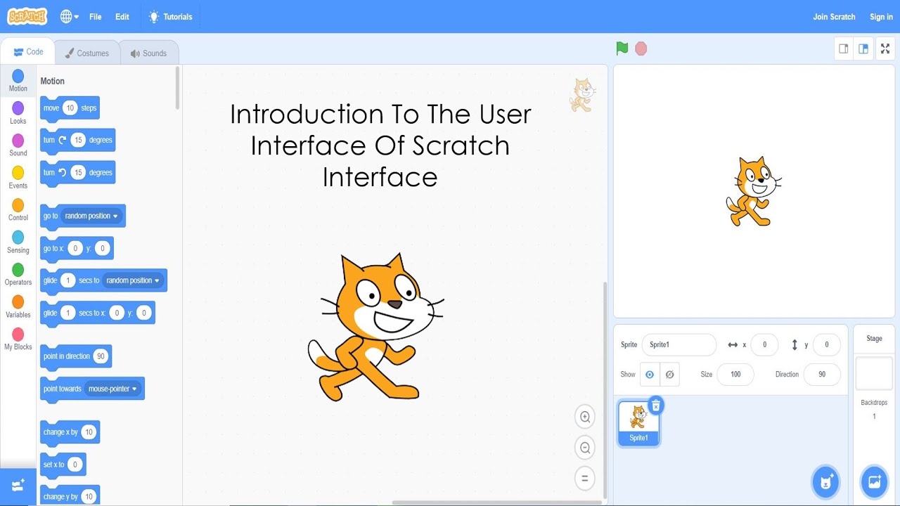 Introduction to User Interface of Scratch Platform | Tutorial # 3 - YouTube