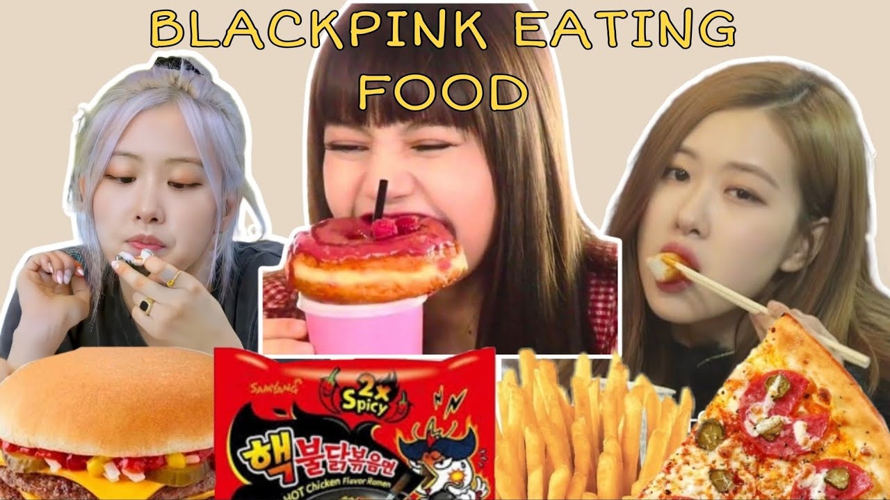 BLACKPINK EATING FOOD FOR 2 MINUTES PT. 9 🥑🍜☕🥖🥐🍟 - YouTube
