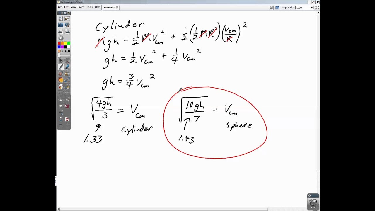 Rolling without slipping and rotational kinetic energy lecture video ...