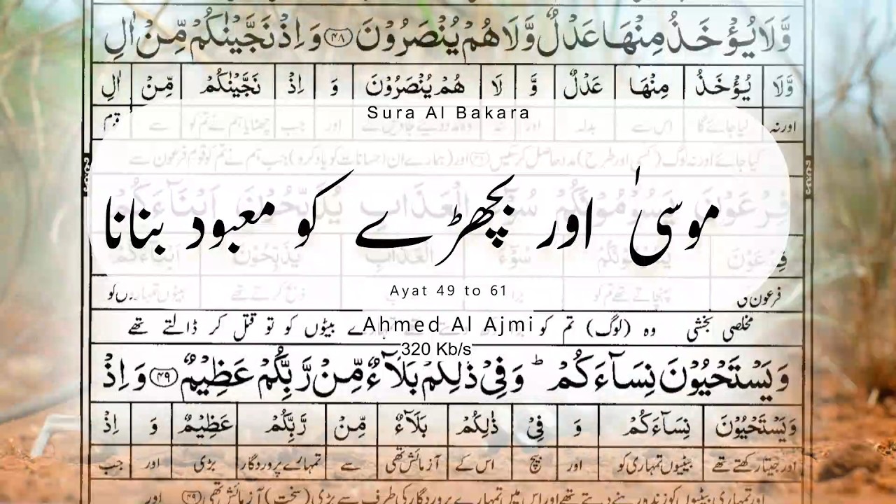 Musa Aur Bhacharay ki Ibadat |UrduTarjuma|Beautiful Quran Tilawat ...
