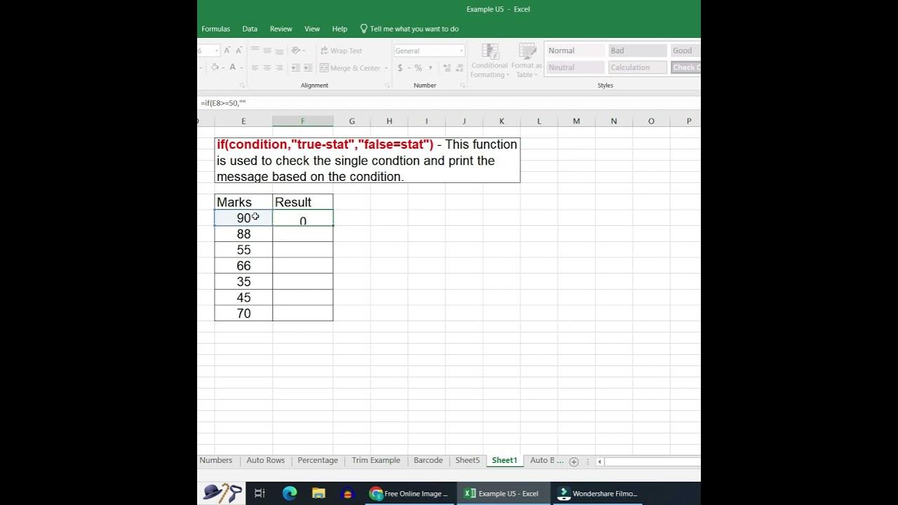 How to use If function in Excel - தமிழில் #shorts - YouTube