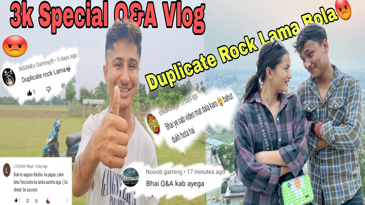 3k Special Q&A Vlog 🥰 Duplicate Rock Lama Bola 😡 Dil Se Bura Lagta Hai Bhaiii @thekv05vlogger ...