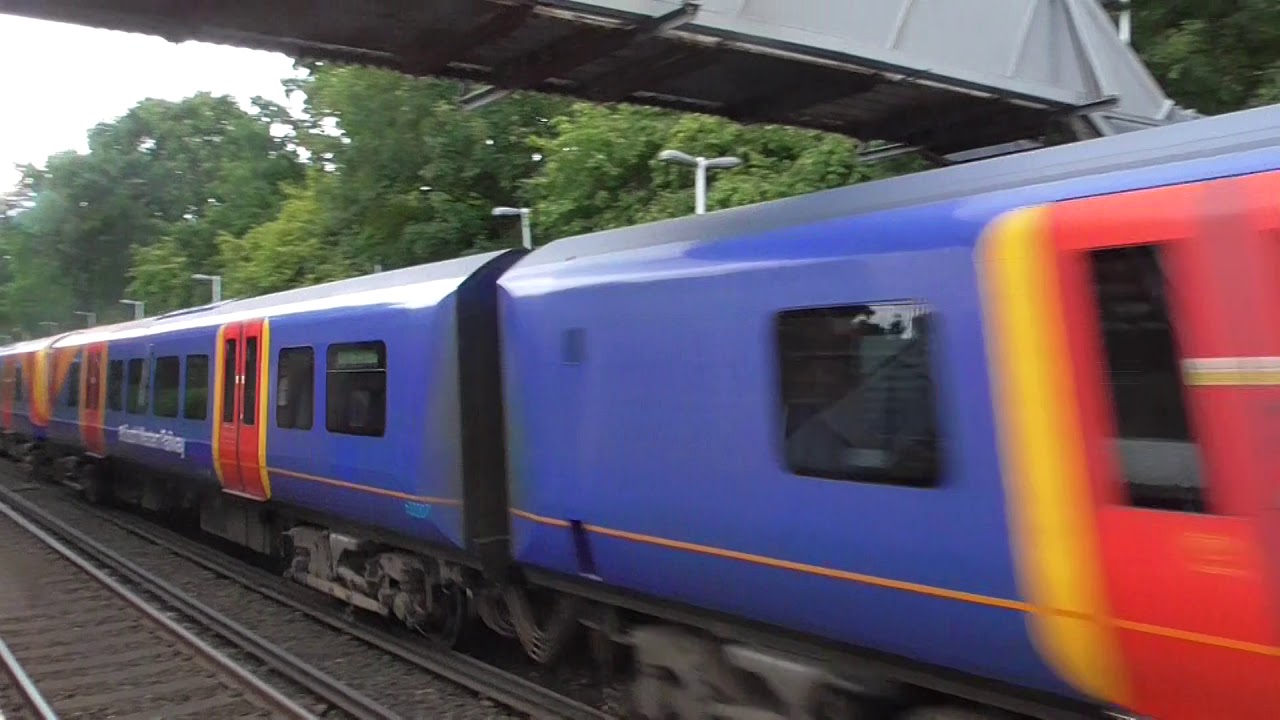 South Western Railway Class 450 (12) car pass Worplesdon for Haslemere ...