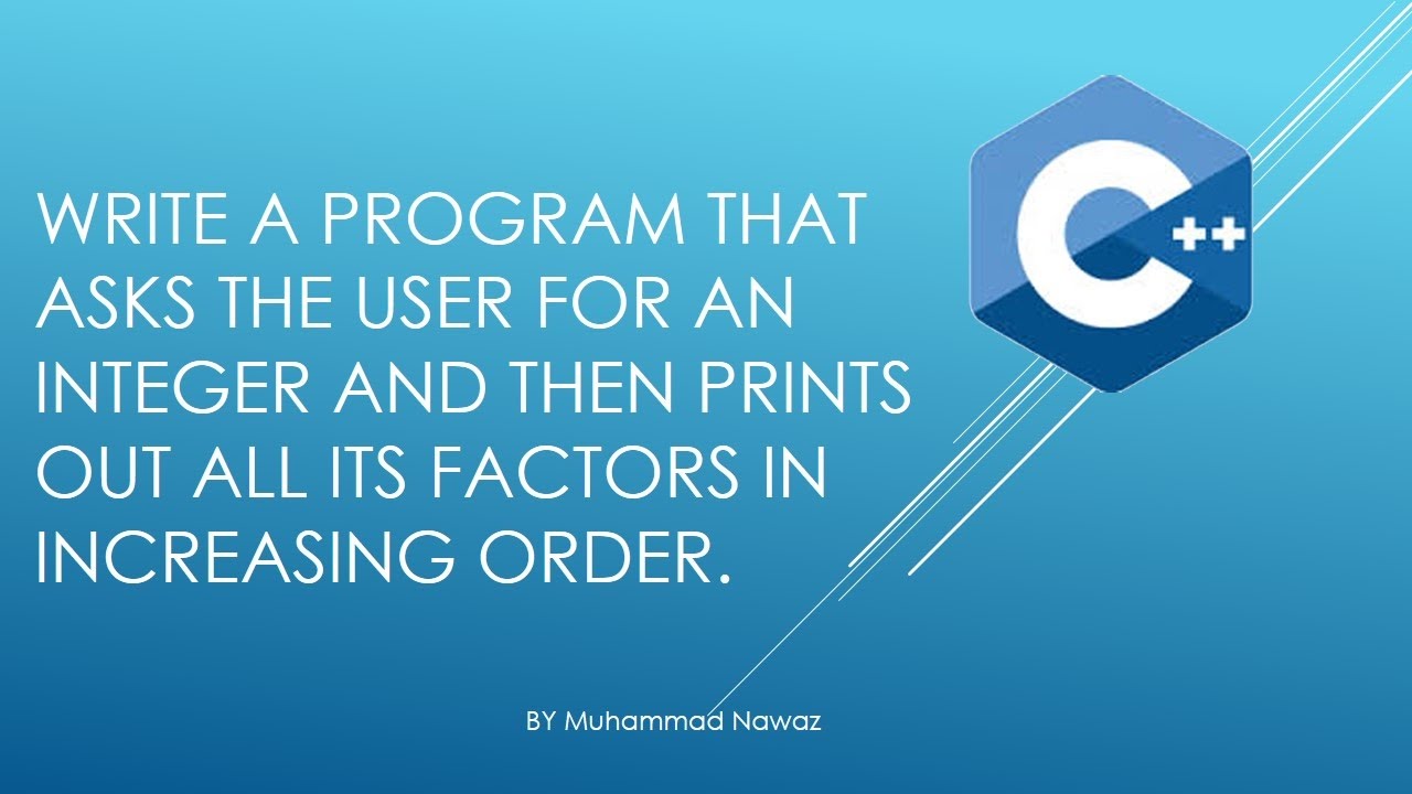 To Find Factors of a Number in c++ programming - YouTube