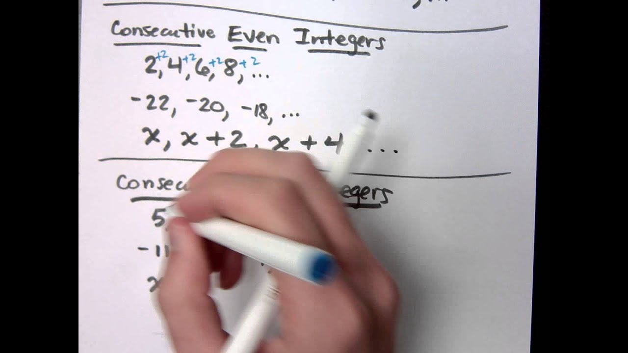 Beginning Algebra - Part 30 (Consecutive Integers) - YouTube