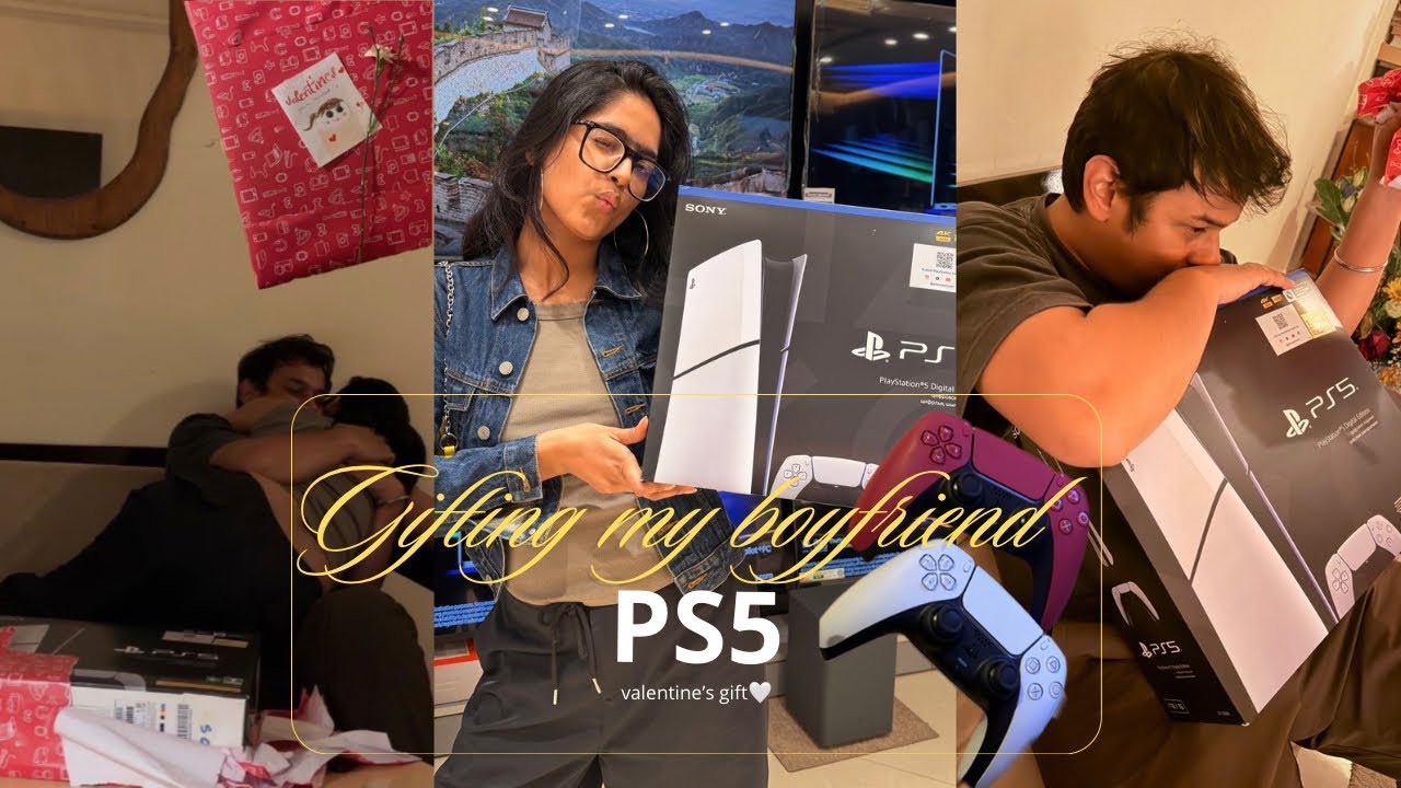 Surprising him with ps5 | valentines gift | dream gift 💝 - YouTube