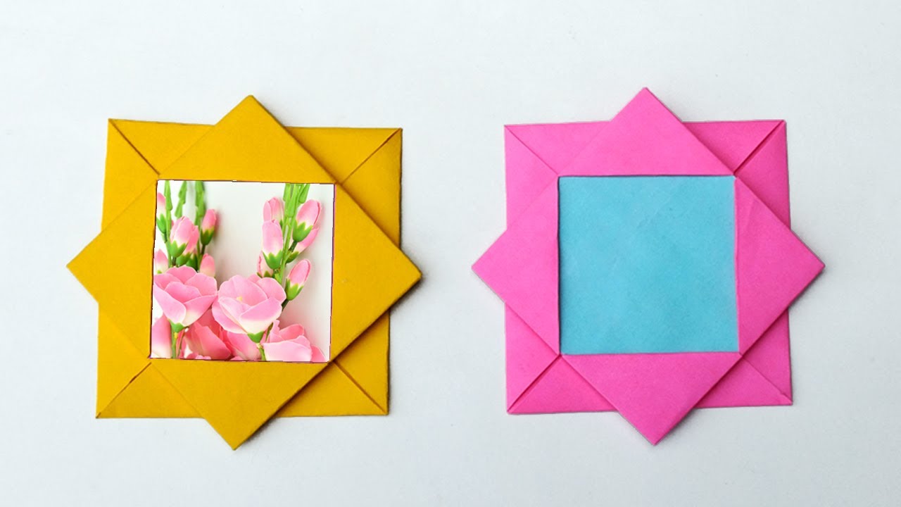 How to make origami photo frame | DIY photo frame - YouTube