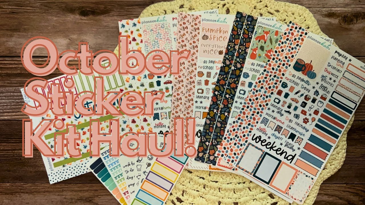 OCTOBER STICKER HAUL | PlannerKate Sticker Kits - YouTube