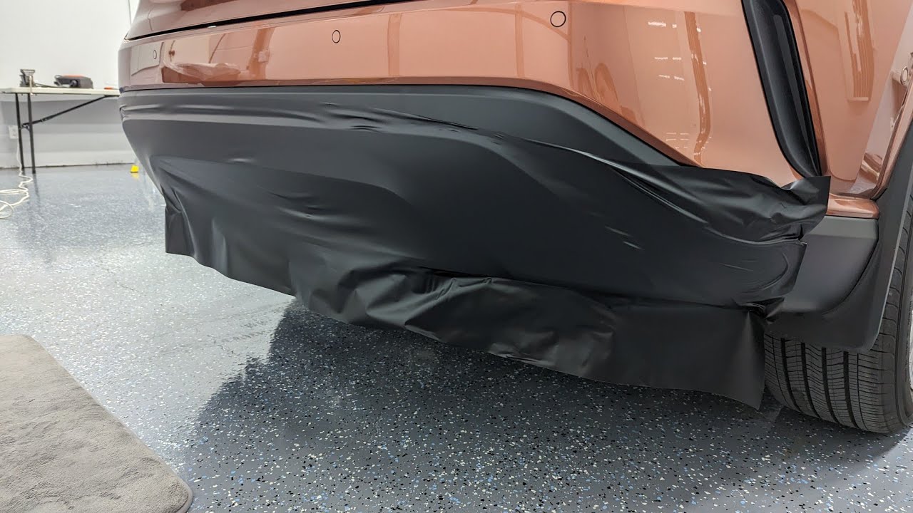 Lexus rear lower trim wrapped in Hexis Satin deep black vinyl - YouTube