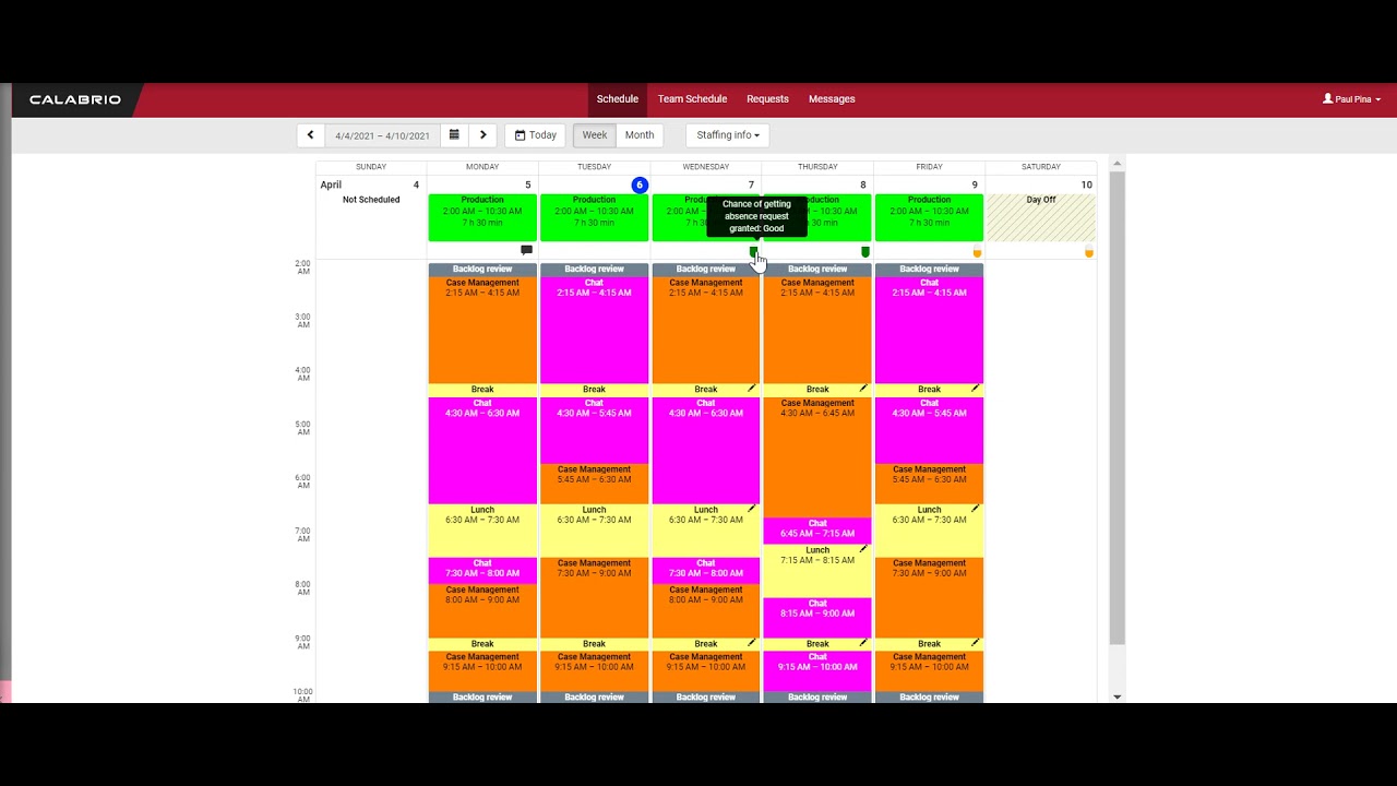 Requesting Time Off in Calabrio Teleopti - YouTube