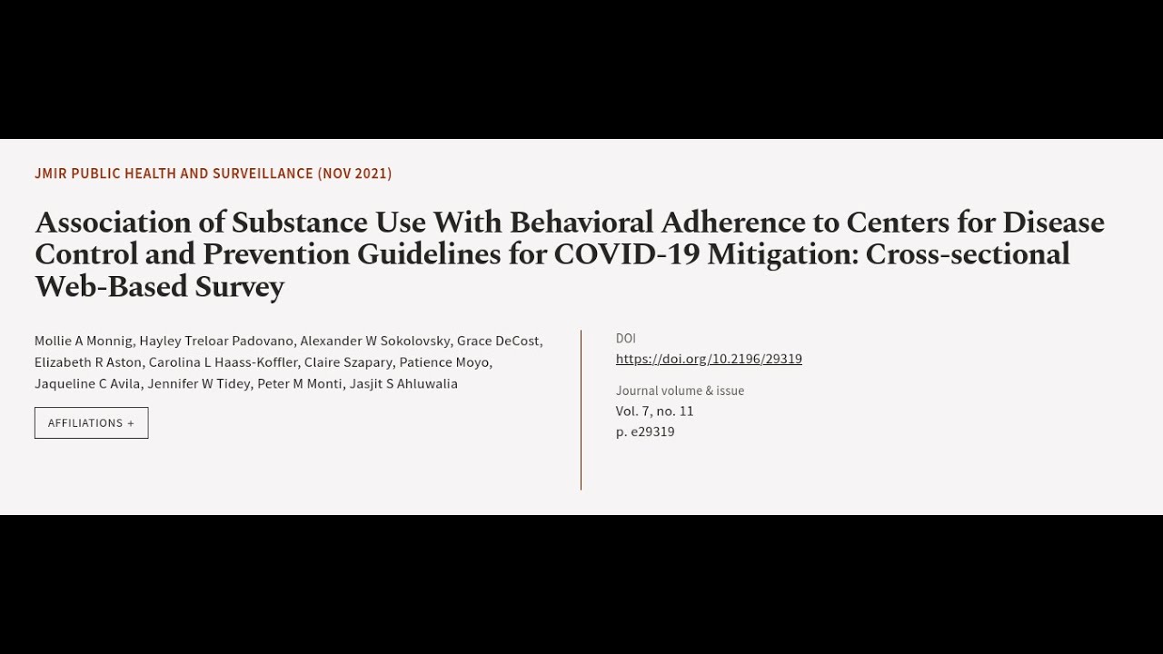 Association of Substance Use With Behavioral Adherence to Centers for ...
