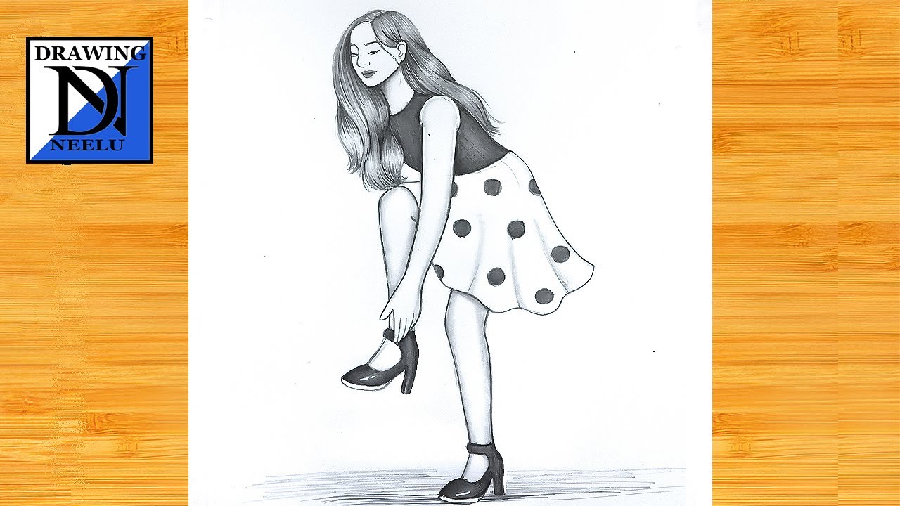 How to draw a Girl wearing sandals -Drawing easy || Drawing idea for ...