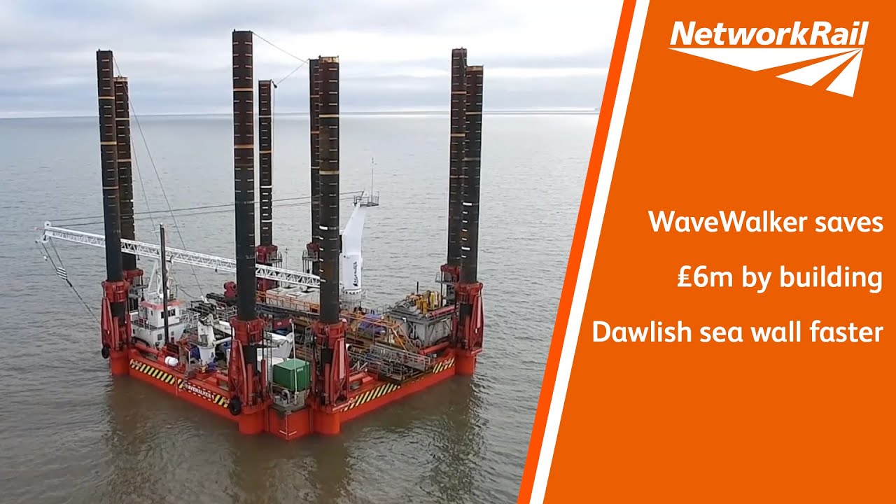 WaveWalker saves £6m by building Dawlish sea wall faster - YouTube