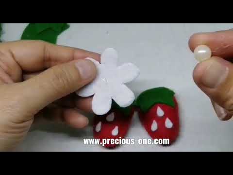Do It Yourself (DIY) Strawberry Hair Pin (Easy step) - YouTube