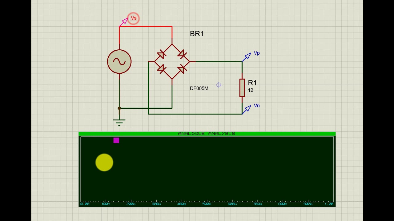 Full wave rectifier simulation in Proteus - YouTube