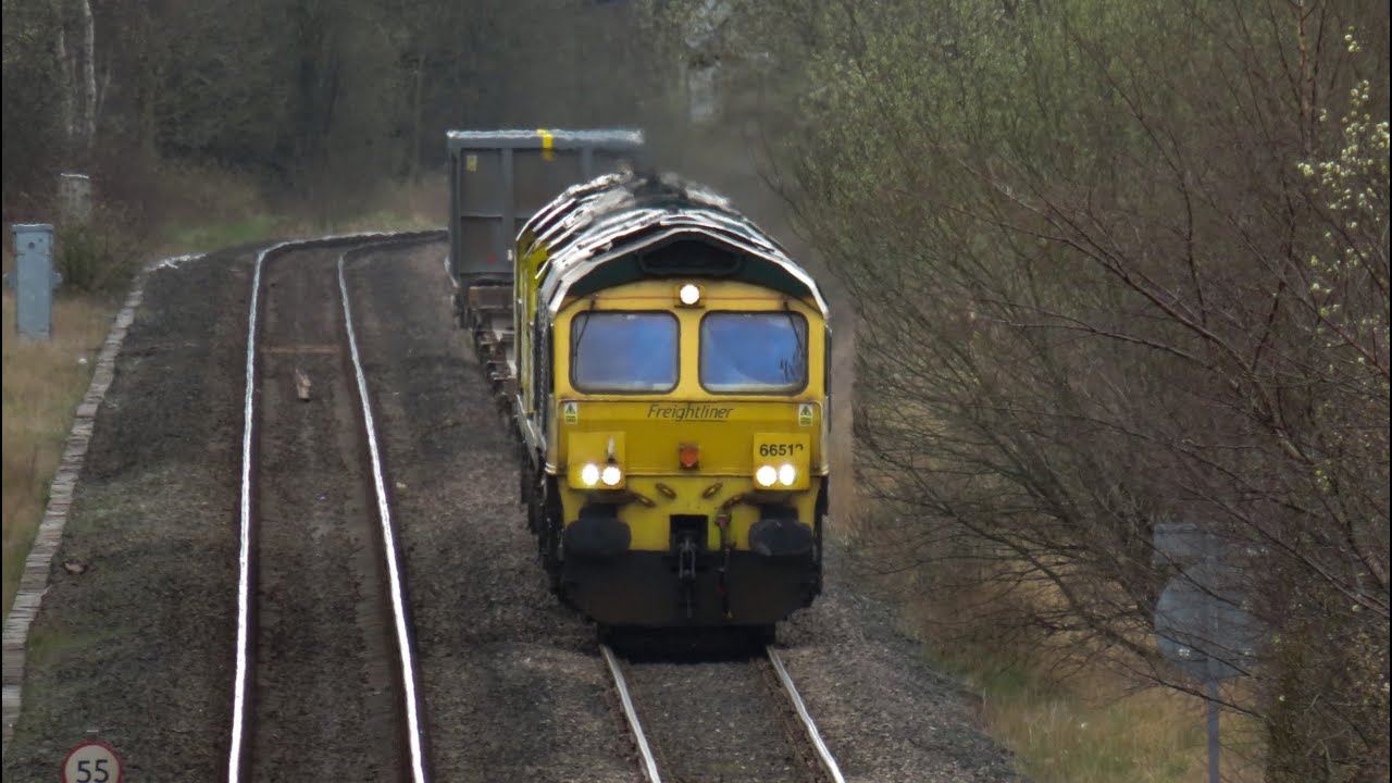 Freightliner Class 66 & 70 No's. 66512 + 70016 + 70003 on 6E53 @ Denton ...