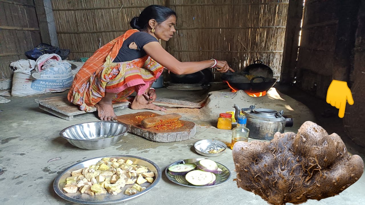 Village mother cooking tree potato recipes - Village food cooking ...