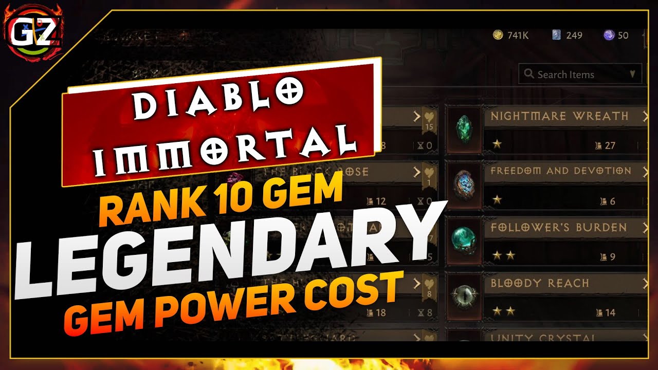 Diablo Immortal | Rank 10 Legendary - Gem Power Cost | Is It Free to ...