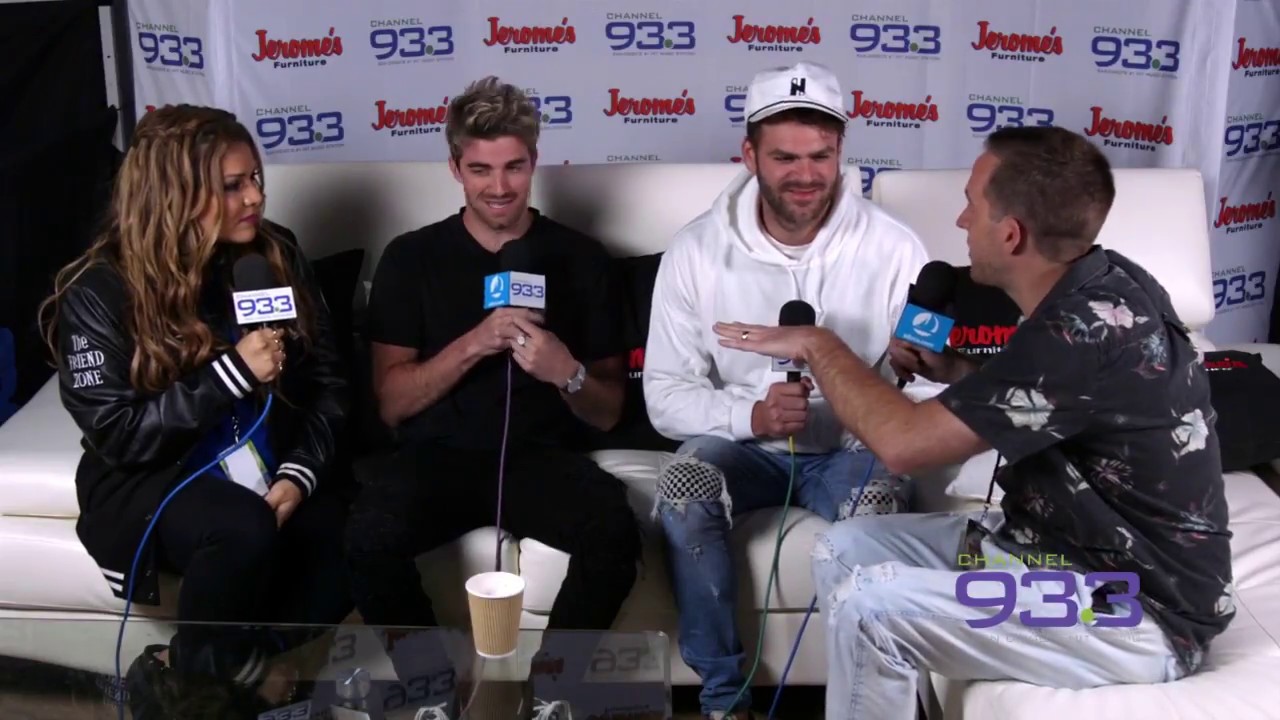 The Chainsmokers backstage interview with Kramer and Geena at Channel ...