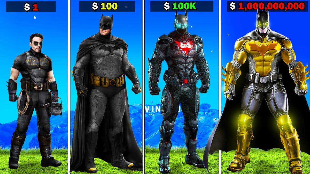 $1 BATMAN SUIT to $1,000,000,000 BATMAN SUIT in GTA 5! - YouTube