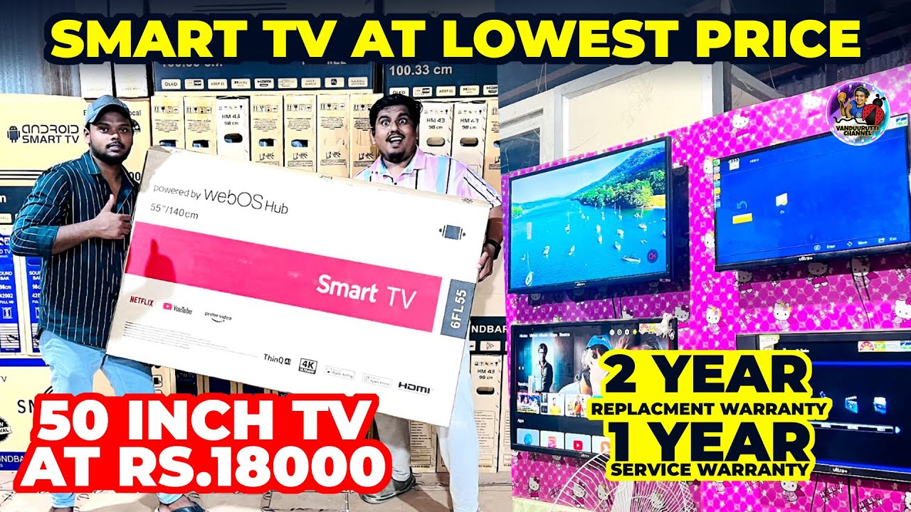 50inch Rs.18000😲 Android Smart Led TV |Cheapest Led Tv Market Tamil ...