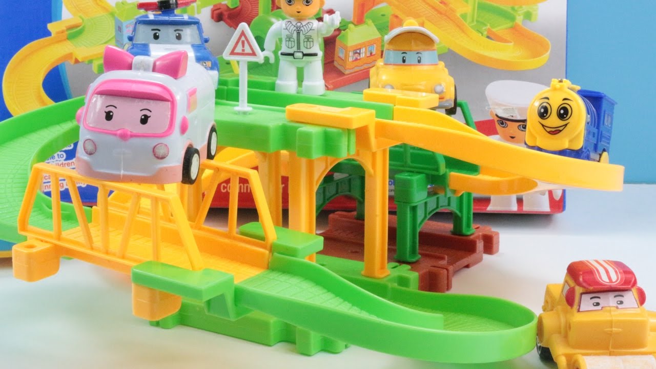 Track series Happy Commander train PLUS Robocar Fun!! for Kids //Monkey ...