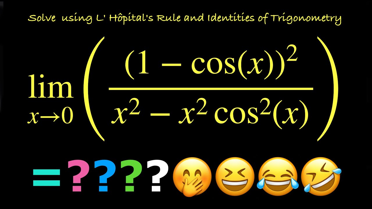 Limit X 0 1 Cos x x X cos x Solve Using L Hopital s Rule