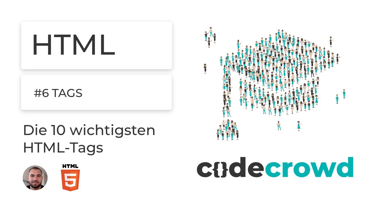 HTML-Tutorial Deutsch - HTML lernen - HTML in 1 Stunde lernen - 6. Die 10 wichtigsten HTML Tags ...