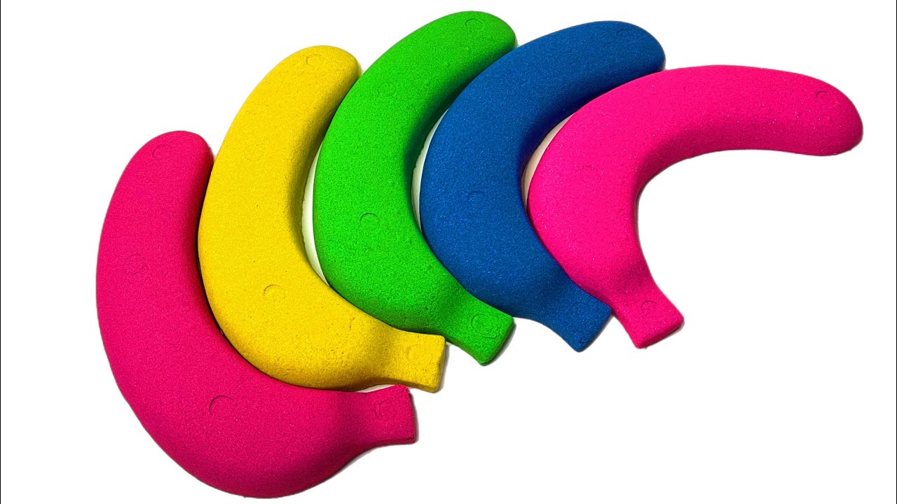 Satisfying Video | How To Make Rainbow Bananas From Kinetic Sand ...