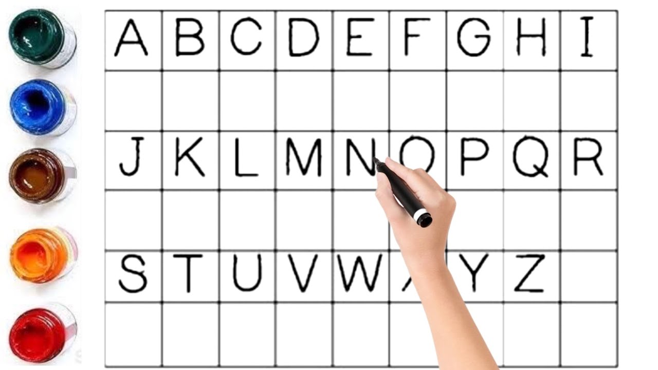 Let's Learn to Draw and Paint Alphabet Capital & Small Letters A To Z ...