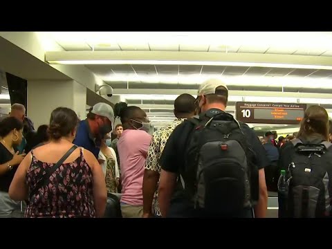 Hours of delays for Frontier passengers at Orlando International Airport