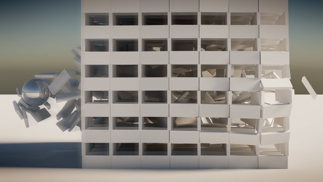 Tower demolition physics simulation - YouTube