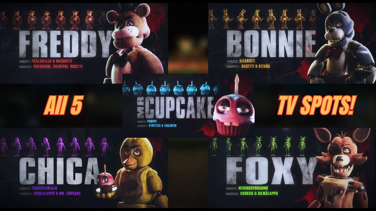 FNAF Movie Character Profile TV Spot Compilation ! - YouTube