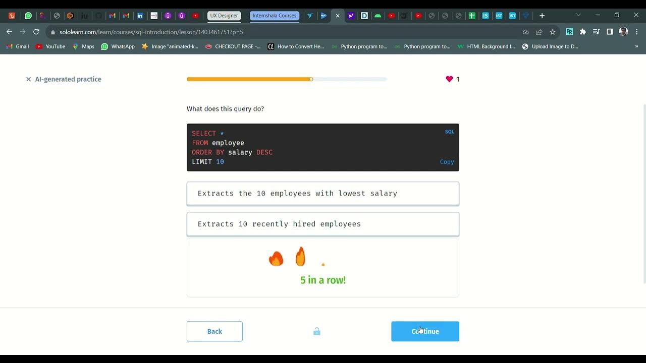 13 AI generated practice | Introduction to SQL | Sololearn - YouTube