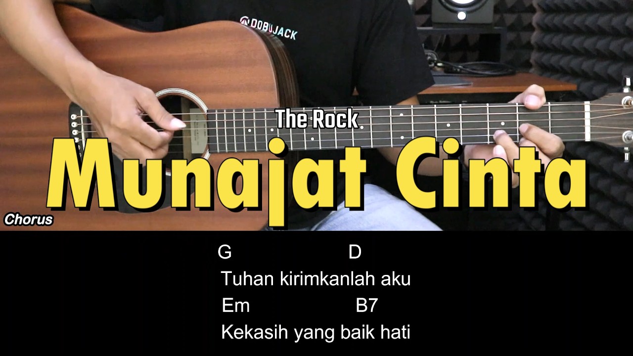 Munajat Cinta - The Rock | Tutorial Chord Gitar Mudah dan Lirik - YouTube