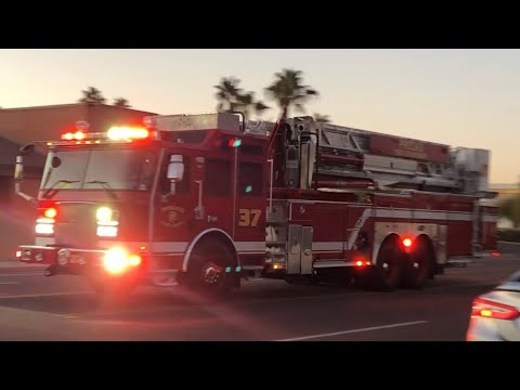 Phoenix fire department ladder 37 responding - YouTube