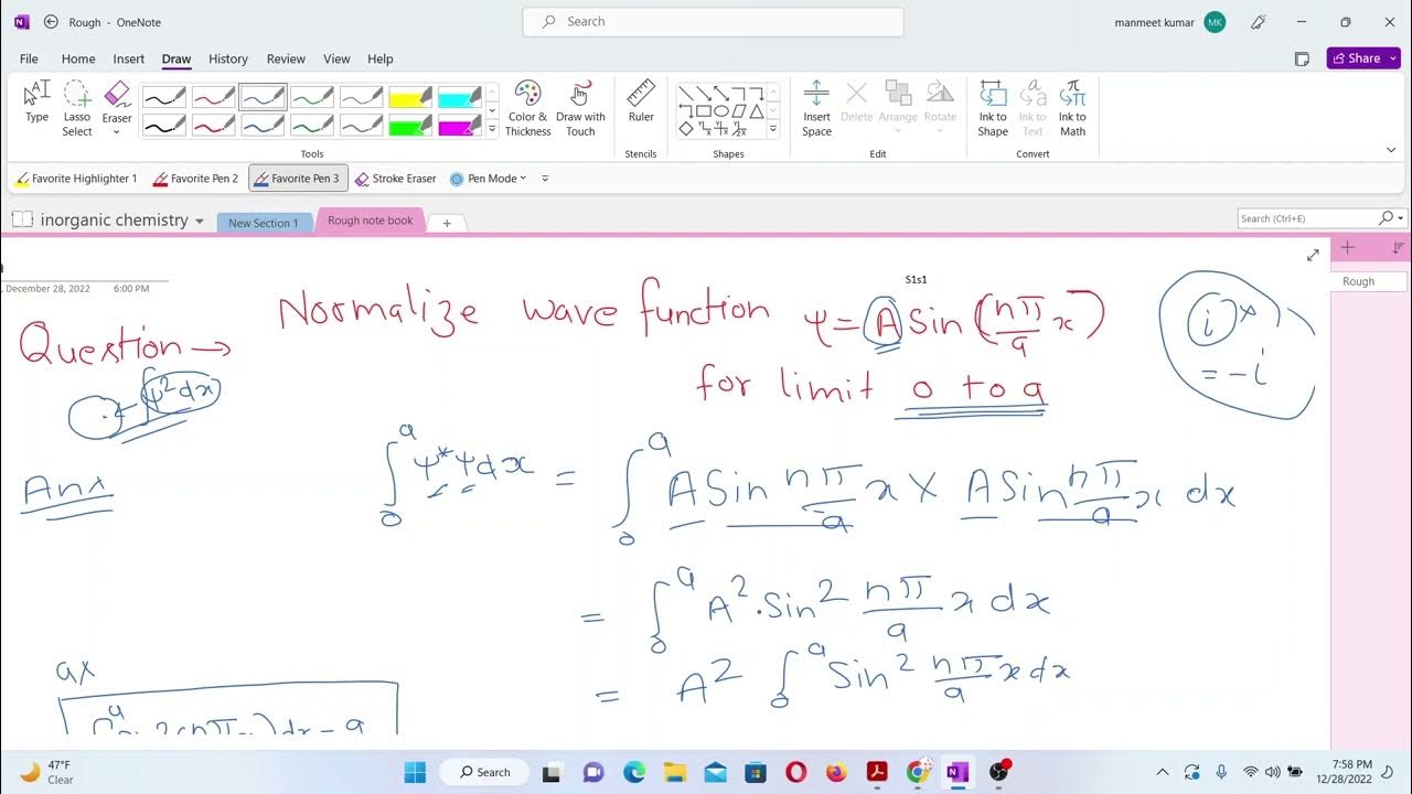 normalization of wave function - YouTube
