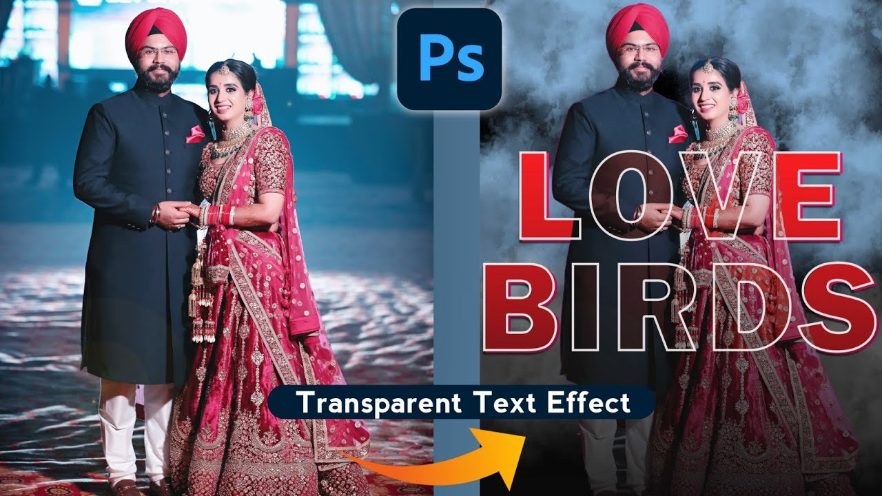 New Wedding Album Text Transparent Effect In Photoshop|Trending Wedding ...