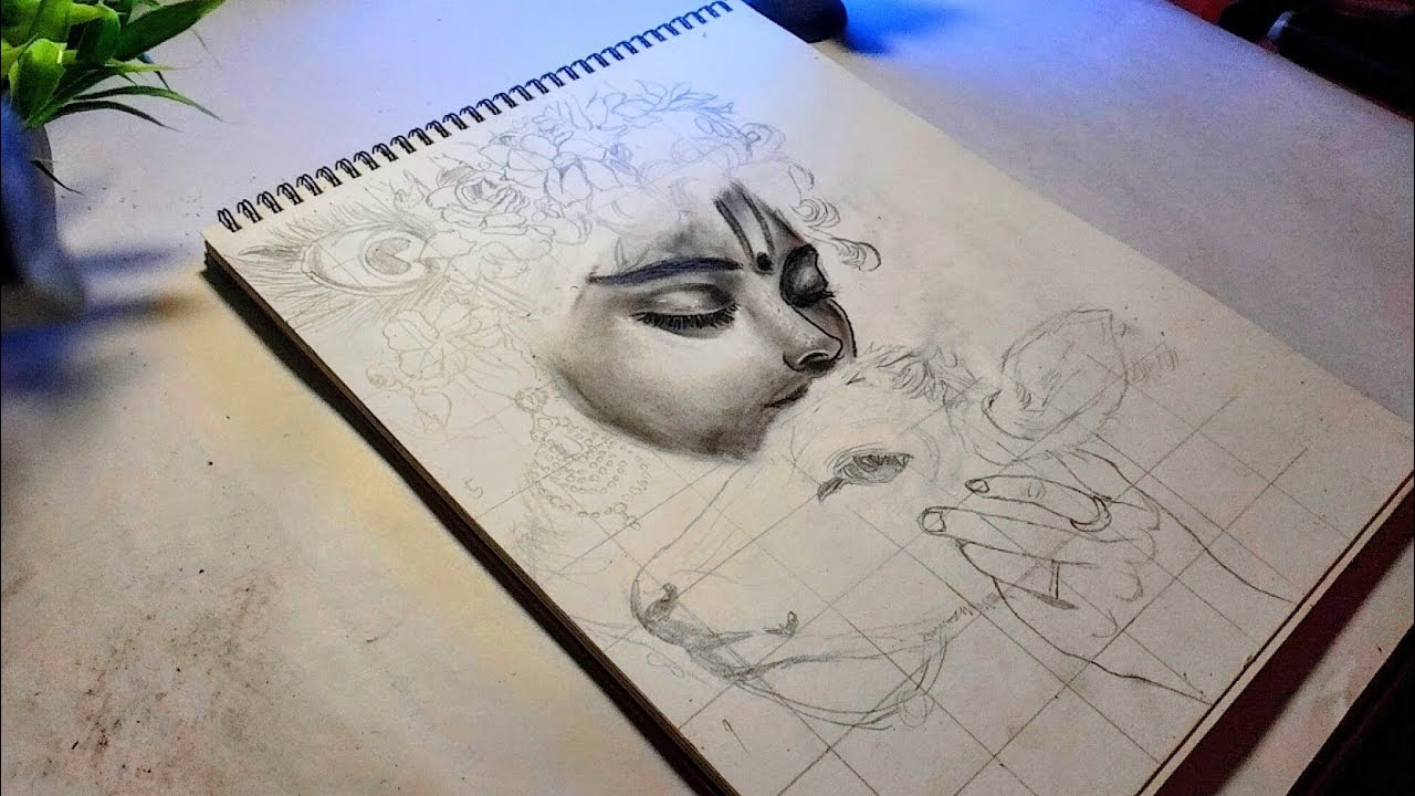 Krishna Drawing, Face Shading Tutorial, Step By Step 😍 - YouTube
