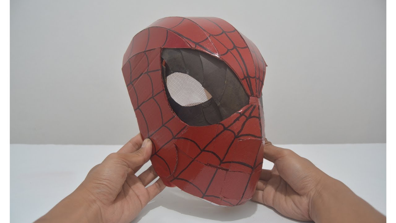 KEREN!MEMBUAT TOPENG SPIDERMAN BISA NGEDIP DARI KARDUS-Mainan Unik ...