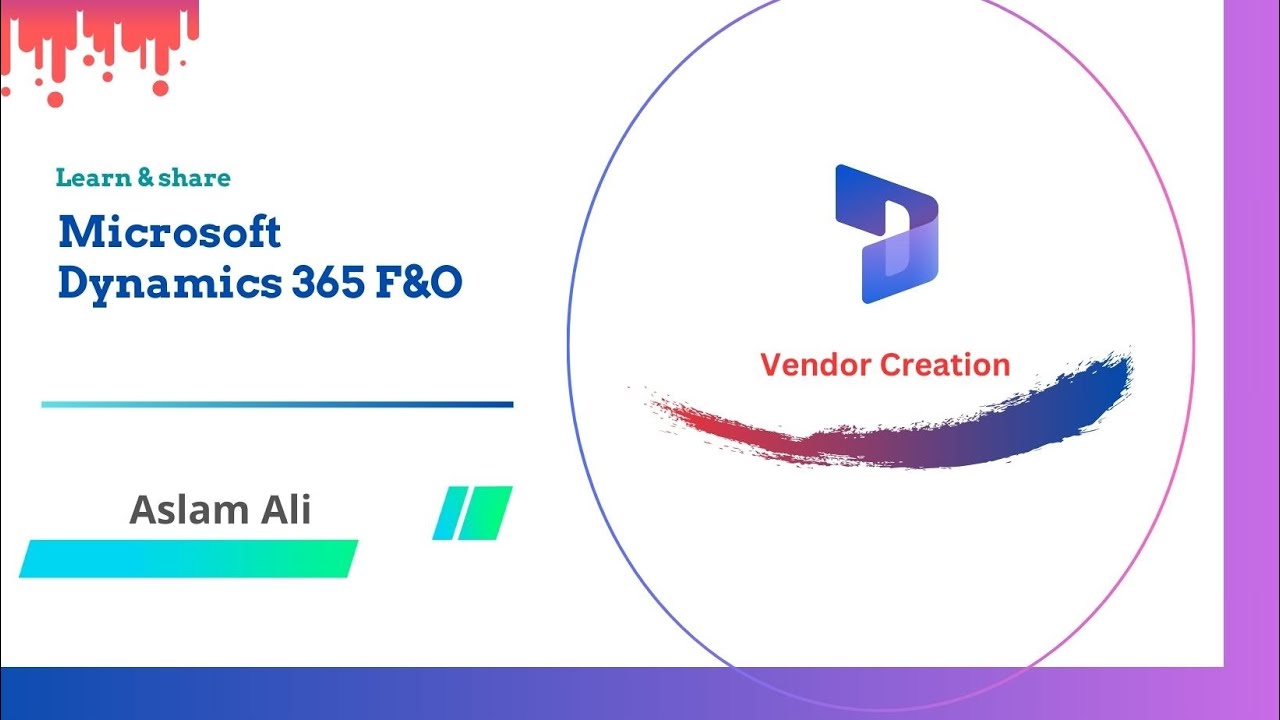 Vendor Creation In D365 Step by Step Process - For beginners - YouTube