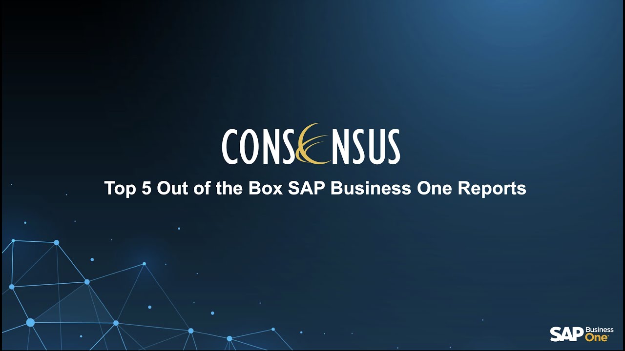 Top 5 Out of the Box SAP Business One Reports - YouTube
