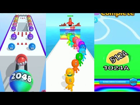 Ball Run 2048 vs 2048 Run 3D & Man Runner 2048 & Crowd Number 3D vs ...