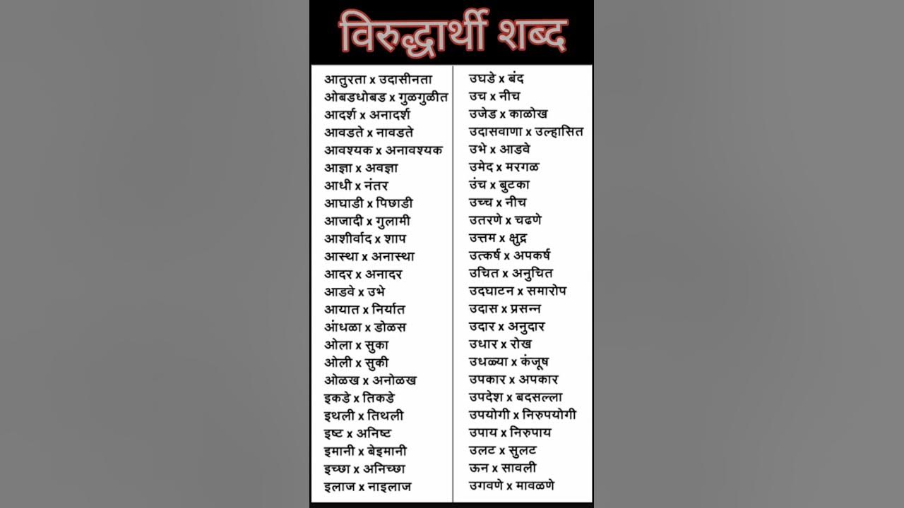 Virudharthi Shabd Opposite Words In Marathi virudharthi-shabd-opposite-words-in-marathi