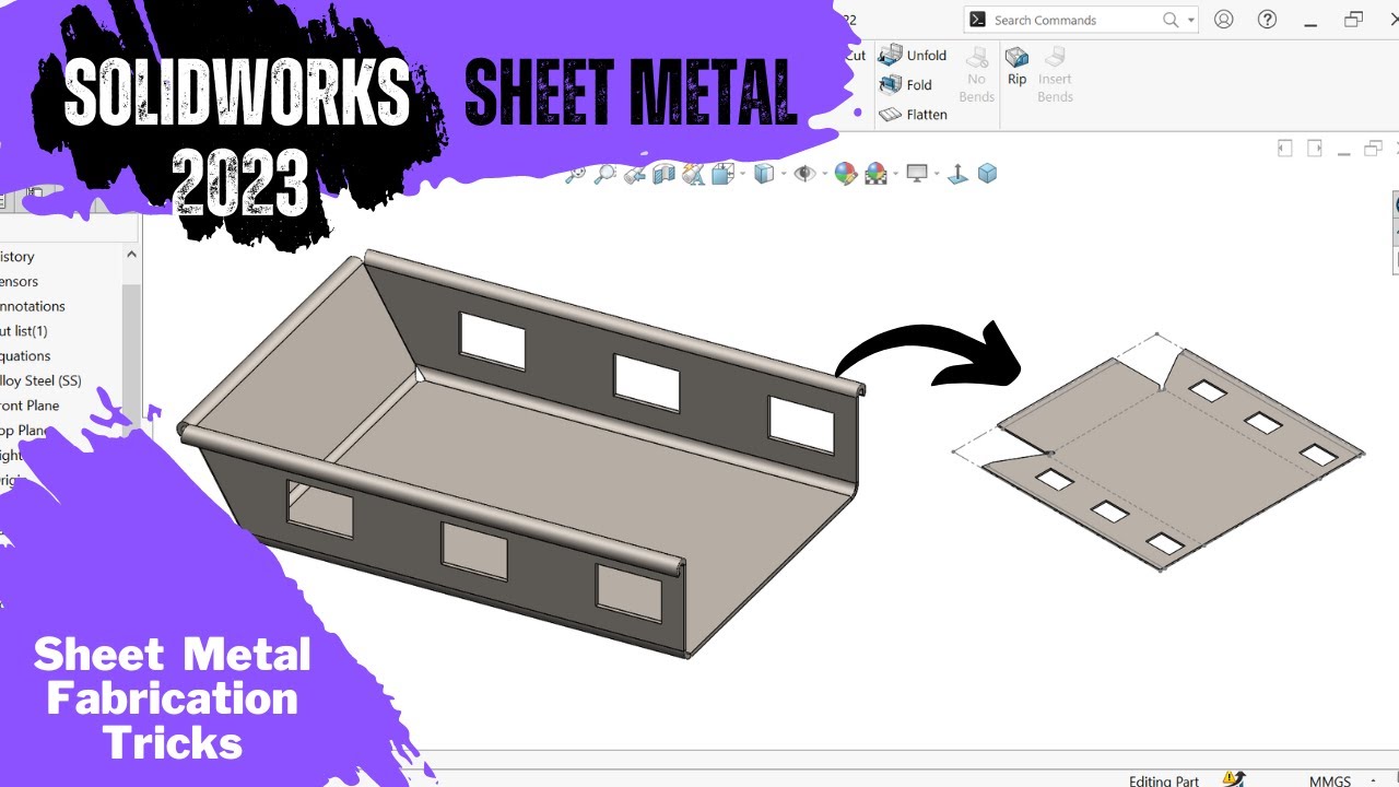 SolidWorks Sheet Metal Tutorial | Sheet Metal fabrication Tricks - YouTube